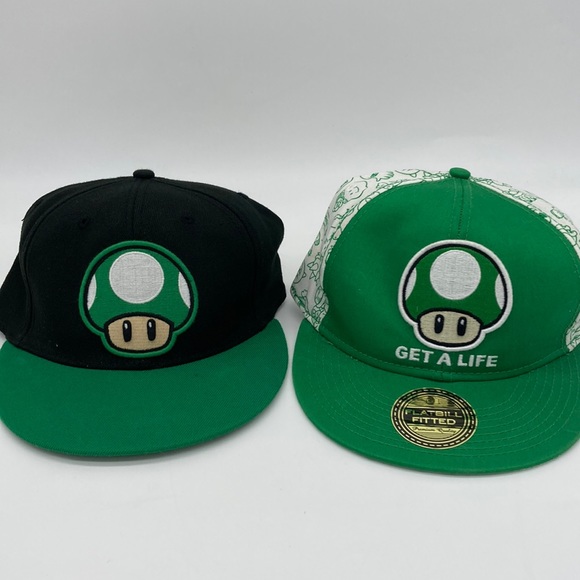 Nintendo | Accessories | Nintendo Super Mario Flat Bill Fitted Hats X2 ...